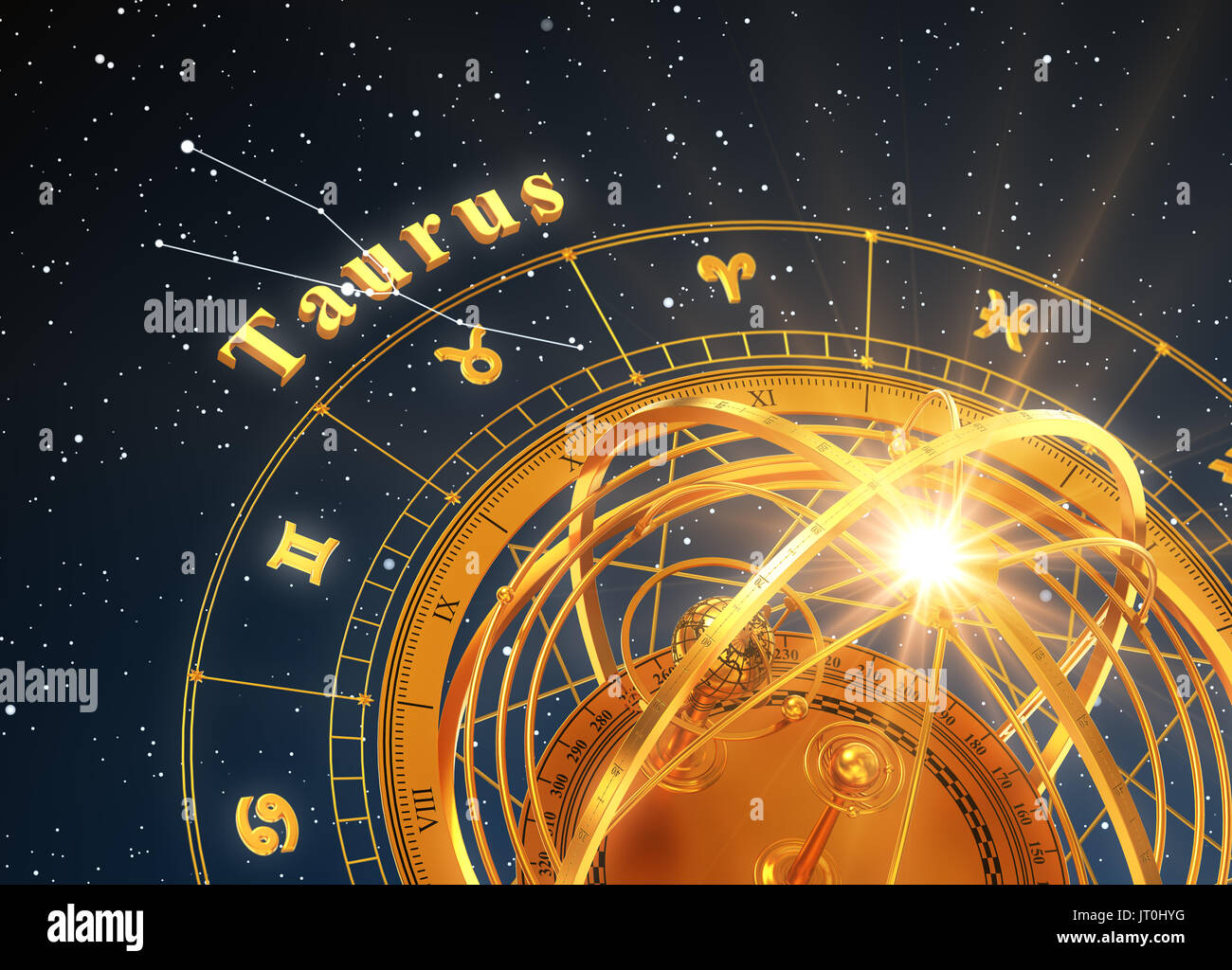 Taurus symbol zodiac sign illustration horoscope Banque de ...
