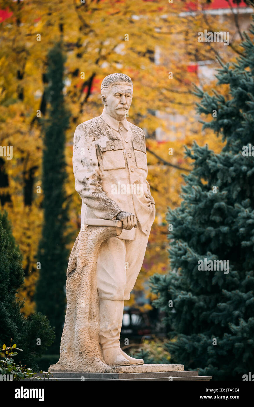La région de Shida Kartli, Gori, en Géorgie, de l'Eurasie. Statue de ...