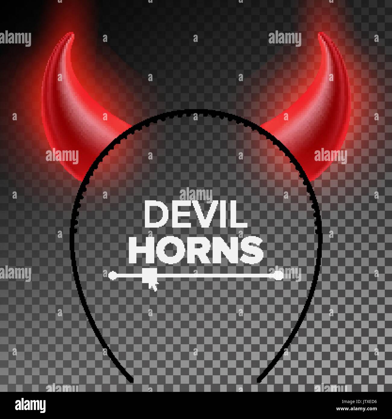 Cornes de diable vecteur. Protège tête. Corne lumineuse rouge. Mauvais ...