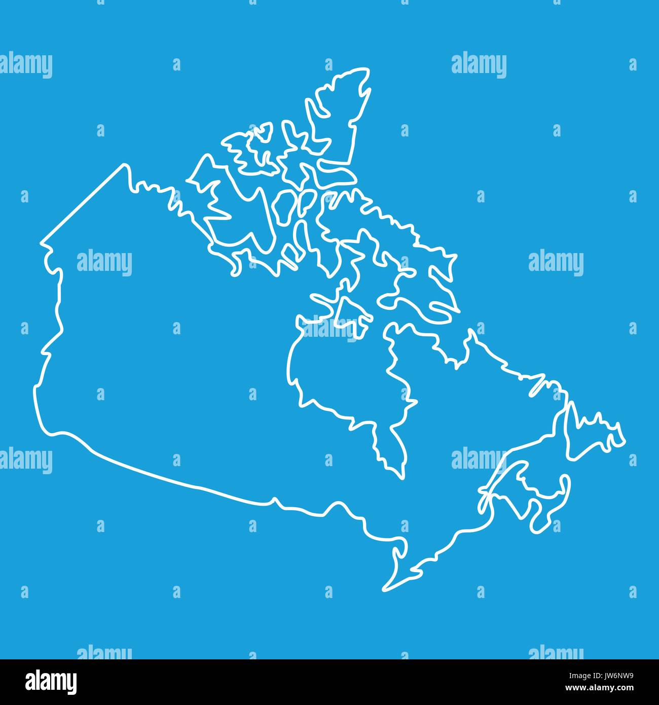 Carte du Canada, l'icône de style contour Image Vectorielle Stock - Alamy