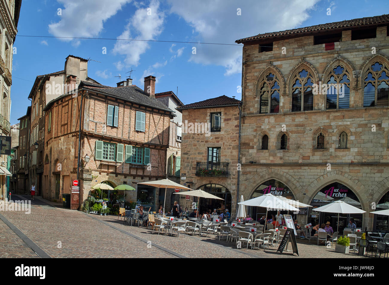 L'Europe, la France, l'Occitanie, Lot, Figeac,ville square Photo Stock ...