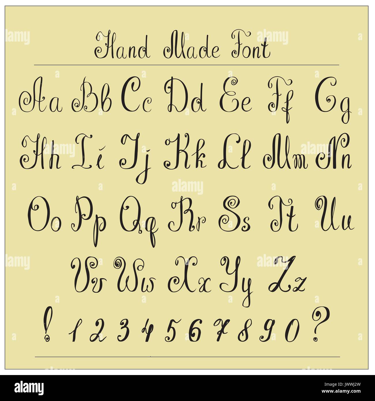 Handwriting fonts Banque d'images vectorielles - Alamy