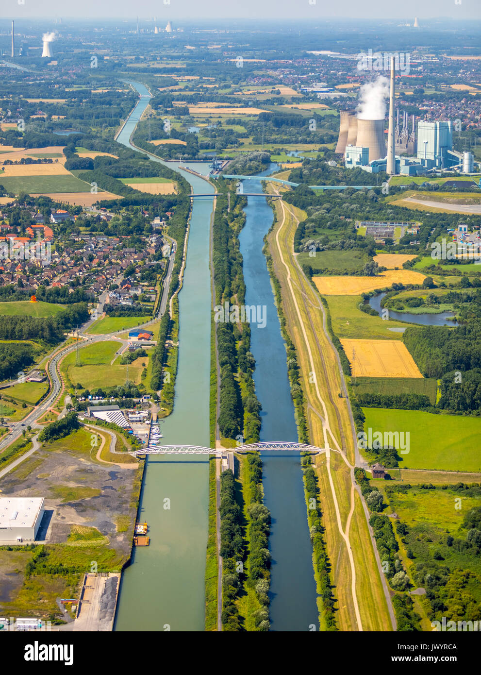 Canal Datteln-Hamm, rivière Lippe, fluviaux, lippe ponts sur la Lippe ...