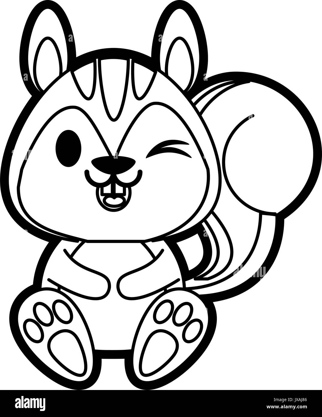 Tamia de dessin animé Banque d'images noir et blanc - Alamy