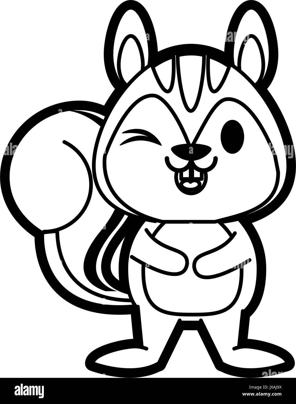 Tamia de dessin animé Banque d'images noir et blanc - Alamy