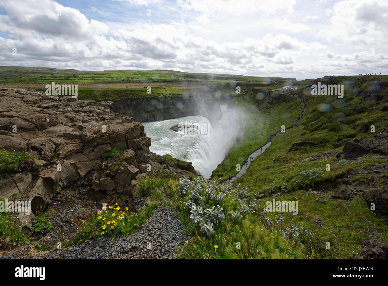 Les chutes de Gullfoss, Golden tombe, tombe 32 mètres, 105 ft dans un ...