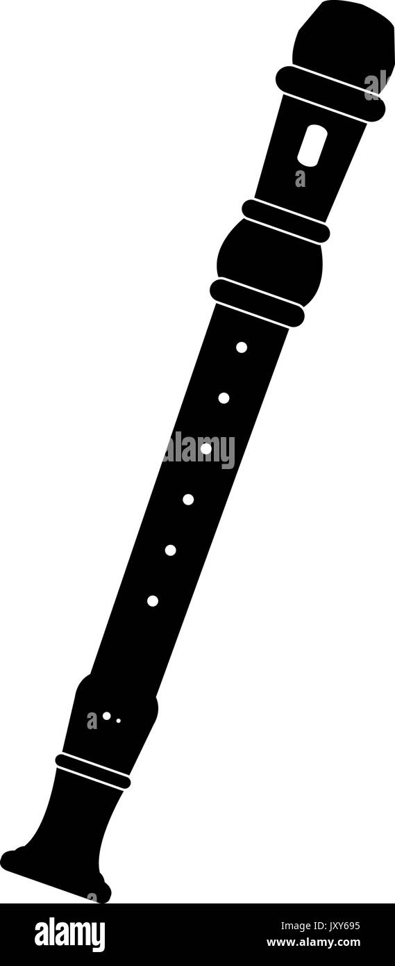 Instrument de musique dessin flute Banque d'images noir et blanc - Alamy