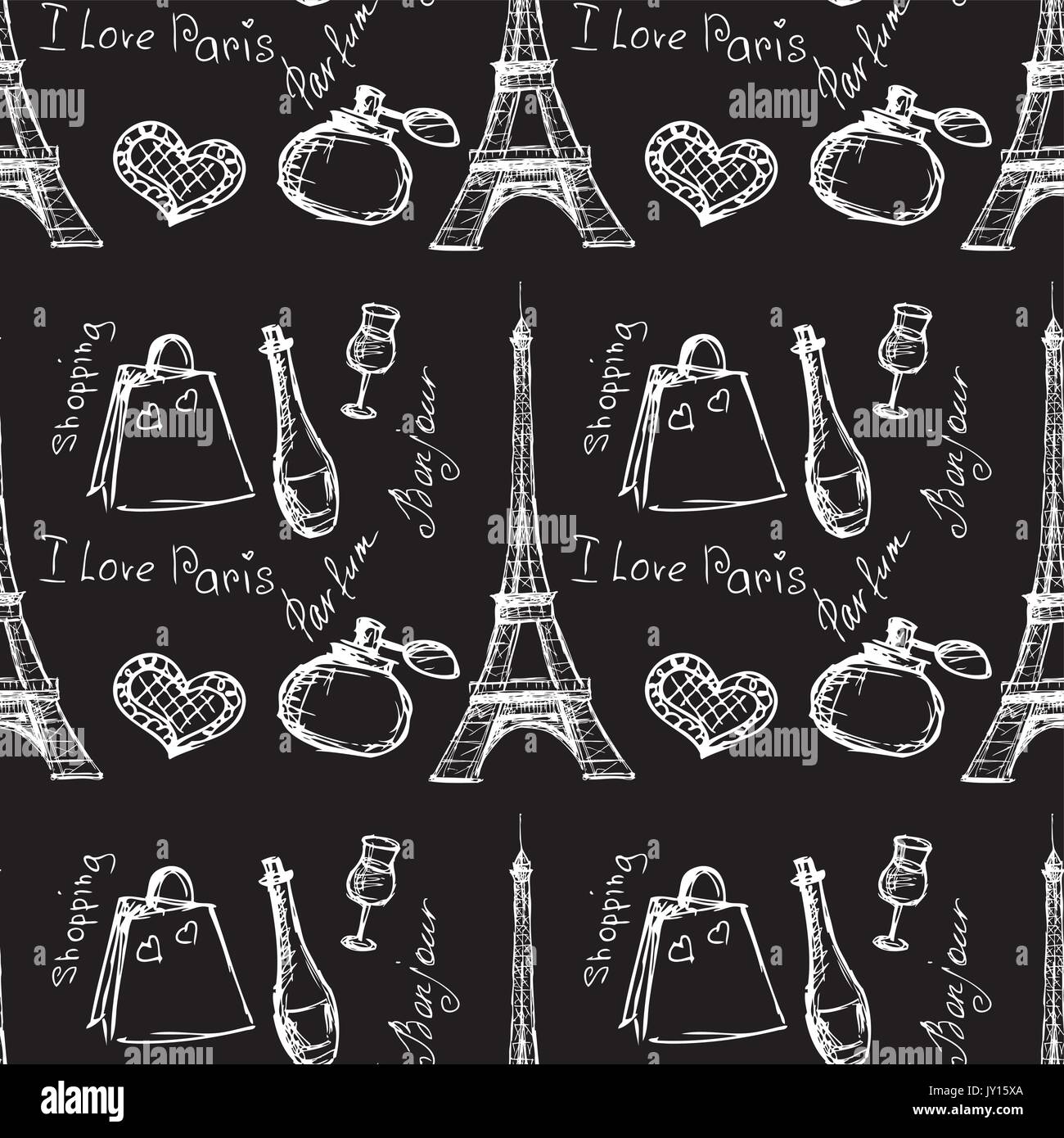 Motif de fond transparent avec des symboles de Paris et France ...
