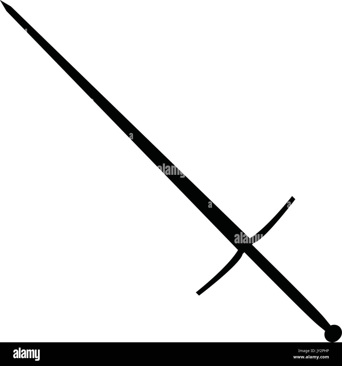 Une silhouette en noir et blanc d'une épée Image Vectorielle Stock - Alamy