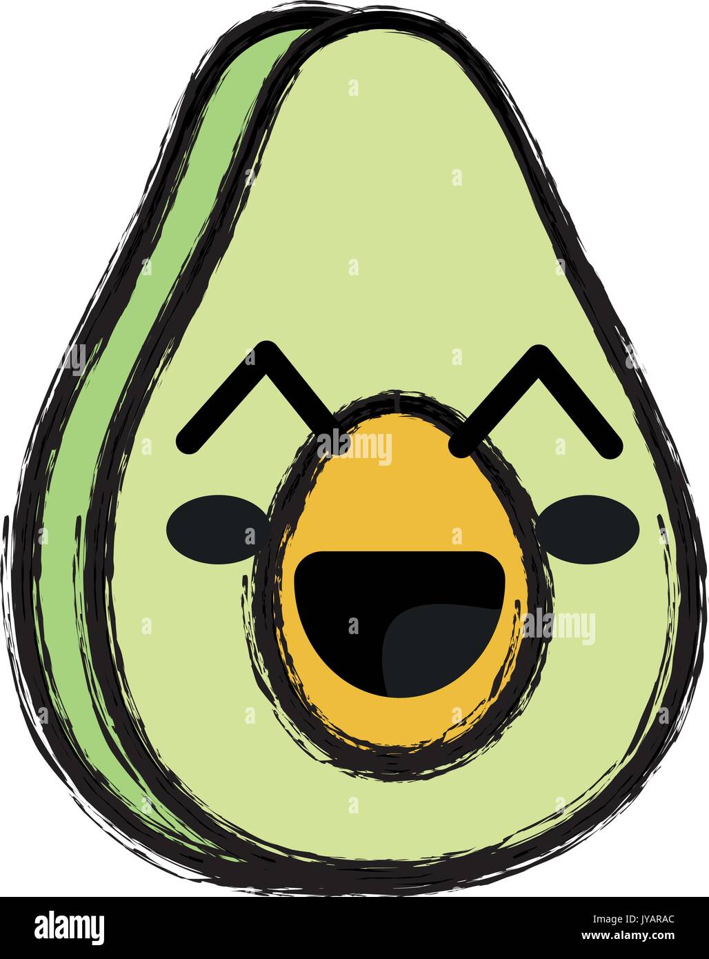Kawaii cute happy avocado fruit Banque d'images vectorielles - Page 2 ...