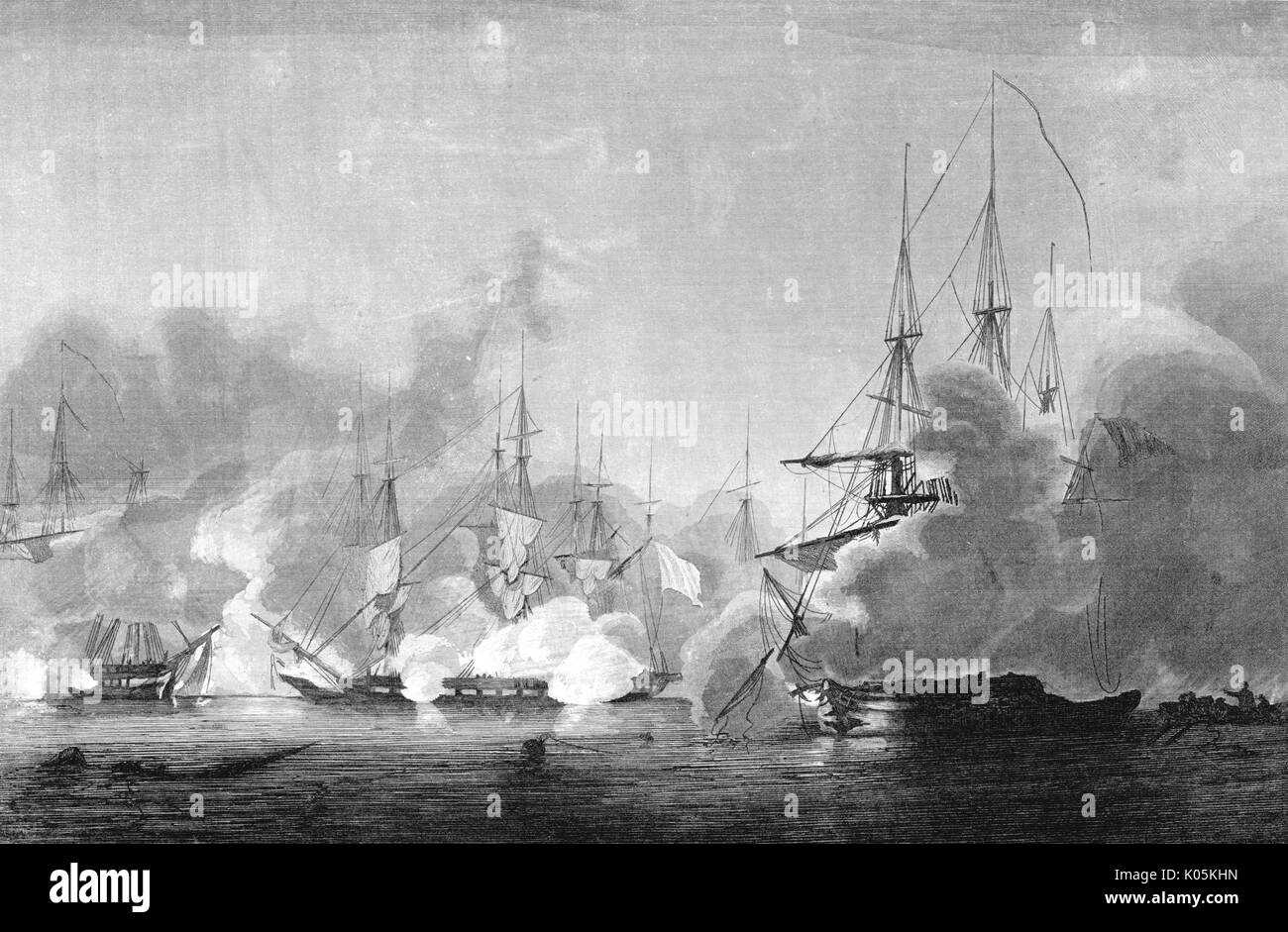 Bataille Navale De Navarin Banque d'images noir et blanc - Alamy