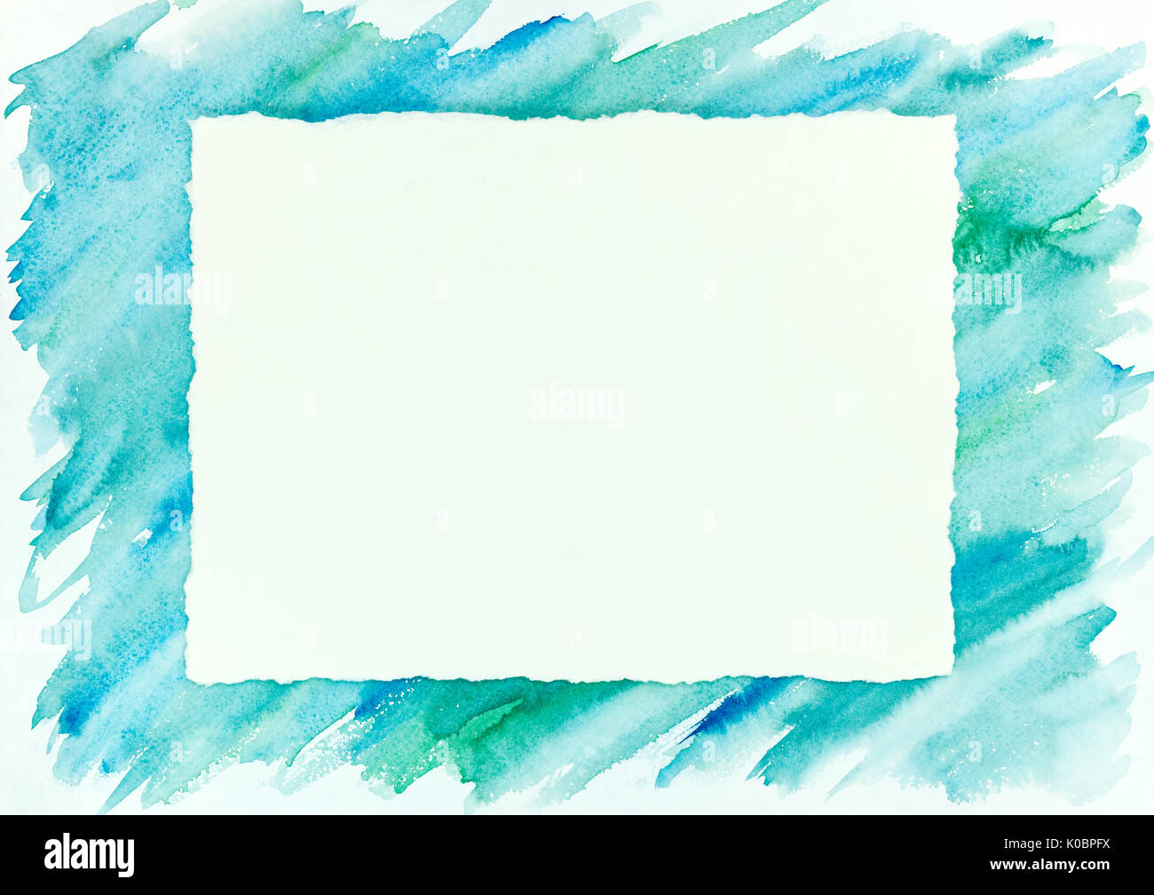 Abstract watercolor splash blue green Banque de photographies et d ...