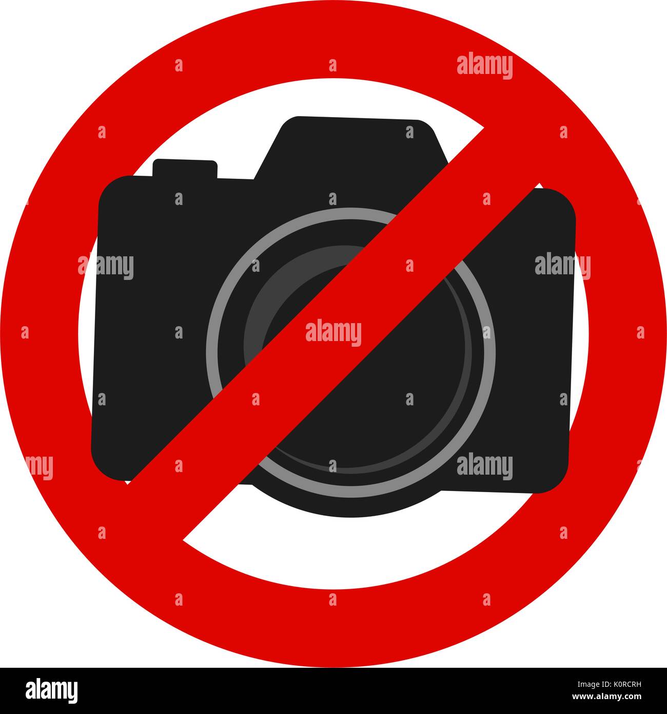 Appareil photo interdit photos signe isolé sur fond blanc Image ...