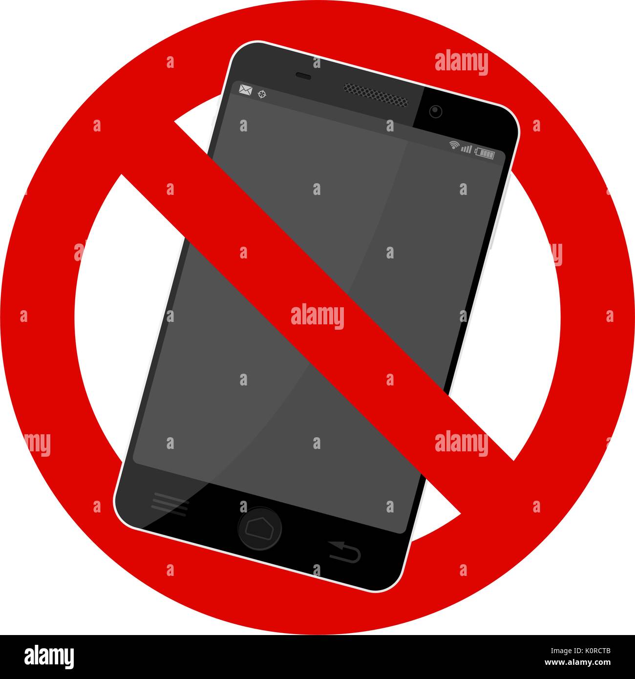 Phone prohibition sign Banque d'images vectorielles - Alamy