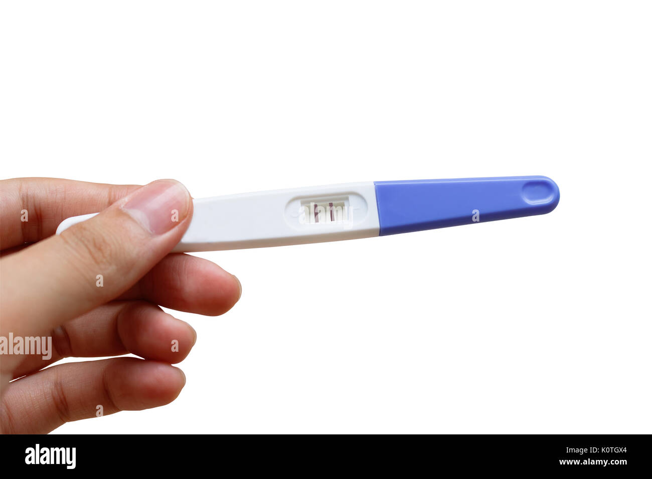 Woman is holding test de grossesse positif dans sa main. Close-up ...