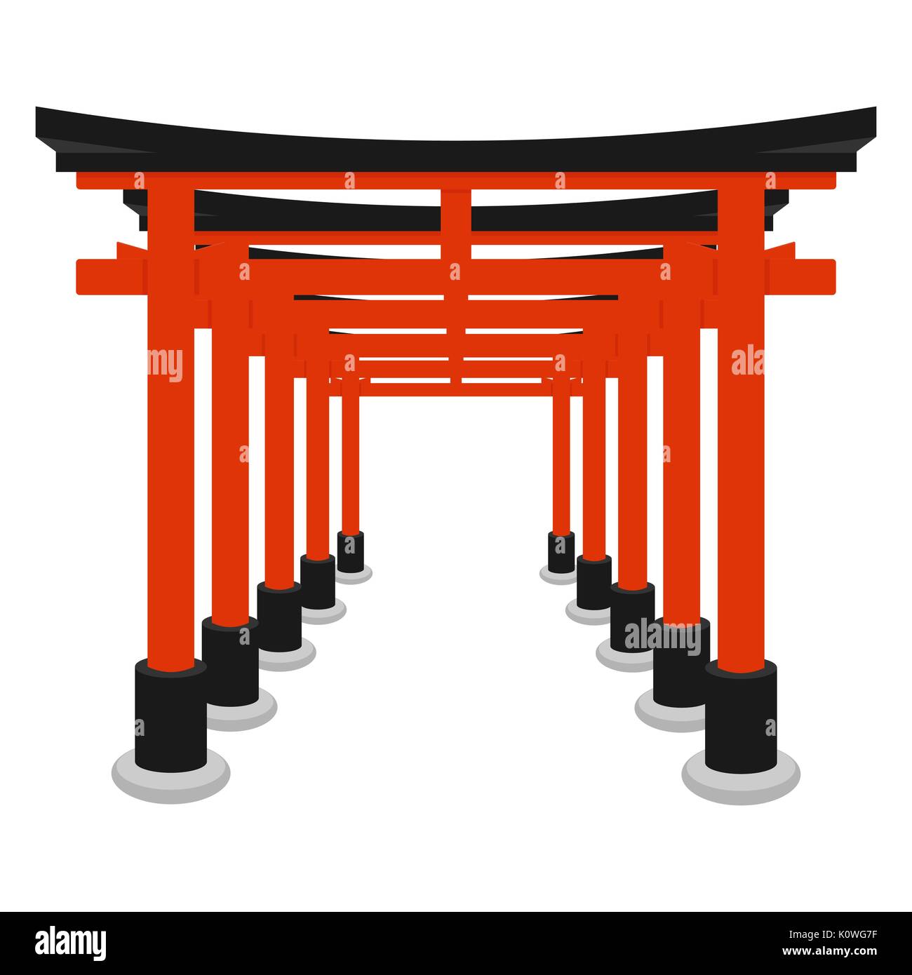 Torii - symbole de Shintoisme.Télévision vector illustration isolé ...