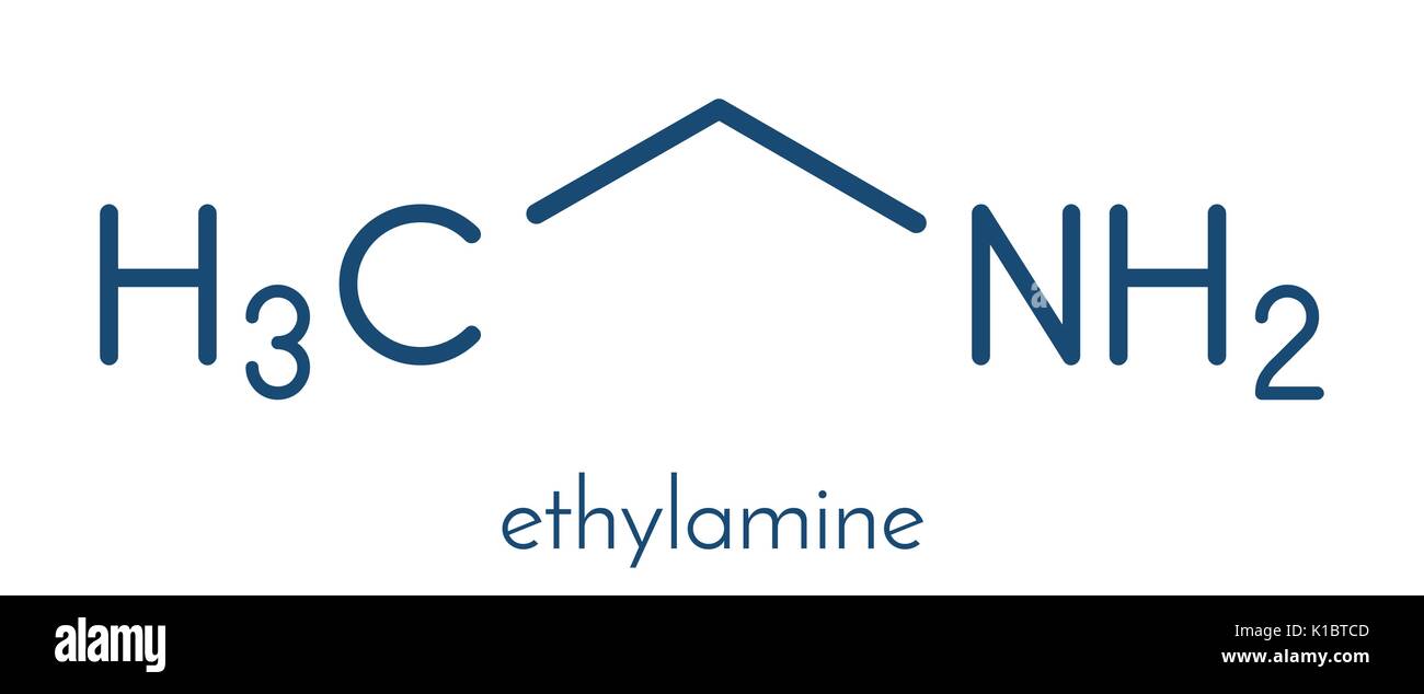 L'éthylamine molécule de base organique. Formule topologique Image ...
