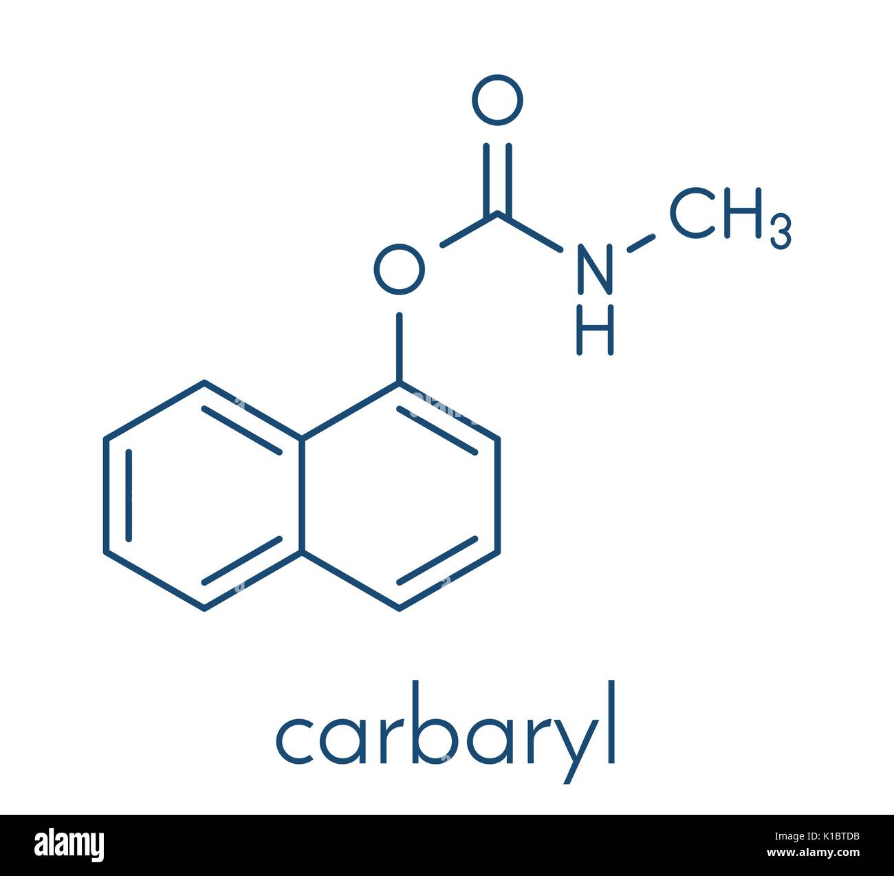 Le carbaryl (carbaril) molécule insecticide carbamate (classe). Formule ...