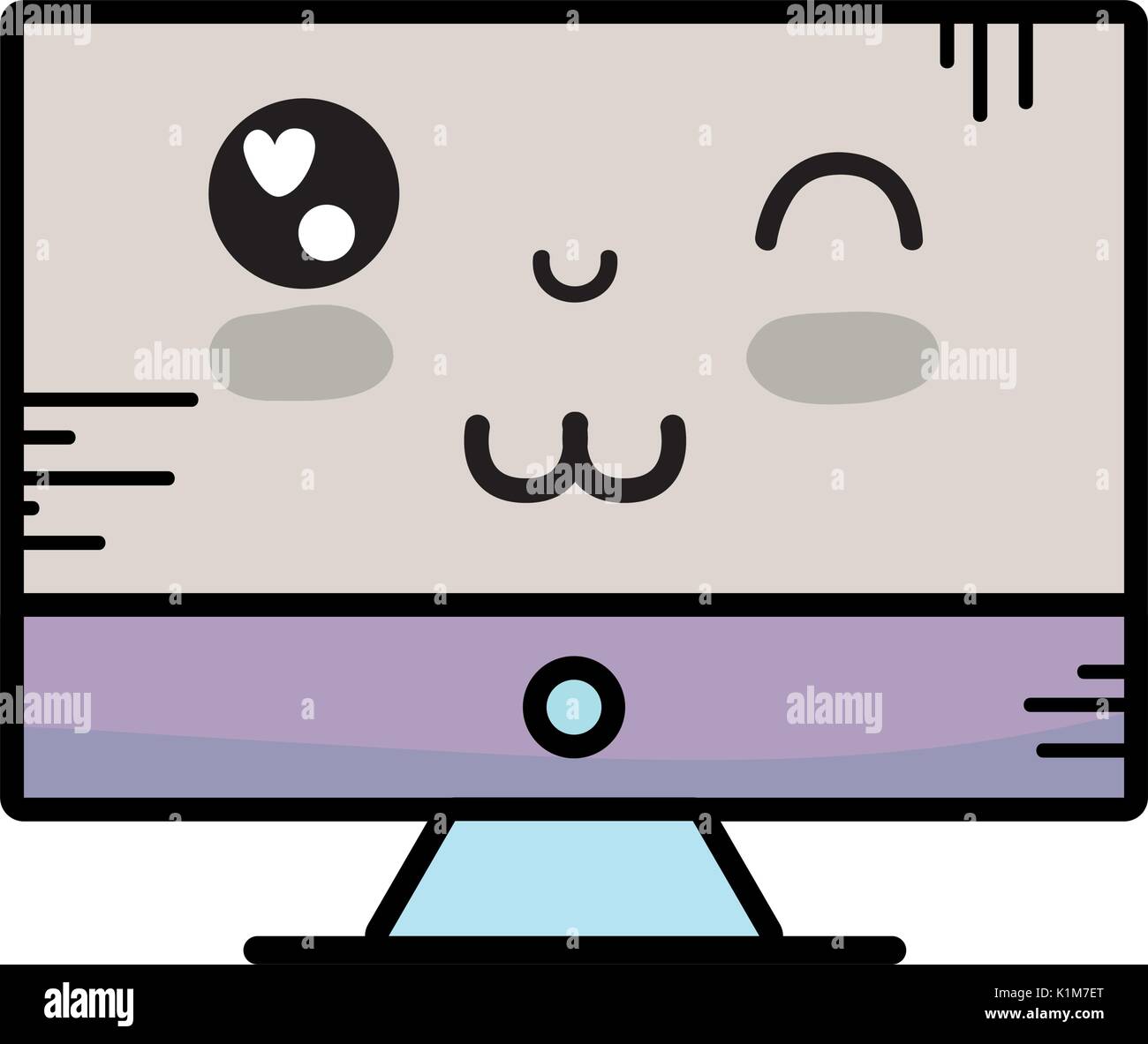 Computer kawaii cartoon happy cute Banque de photographies et d’images ...