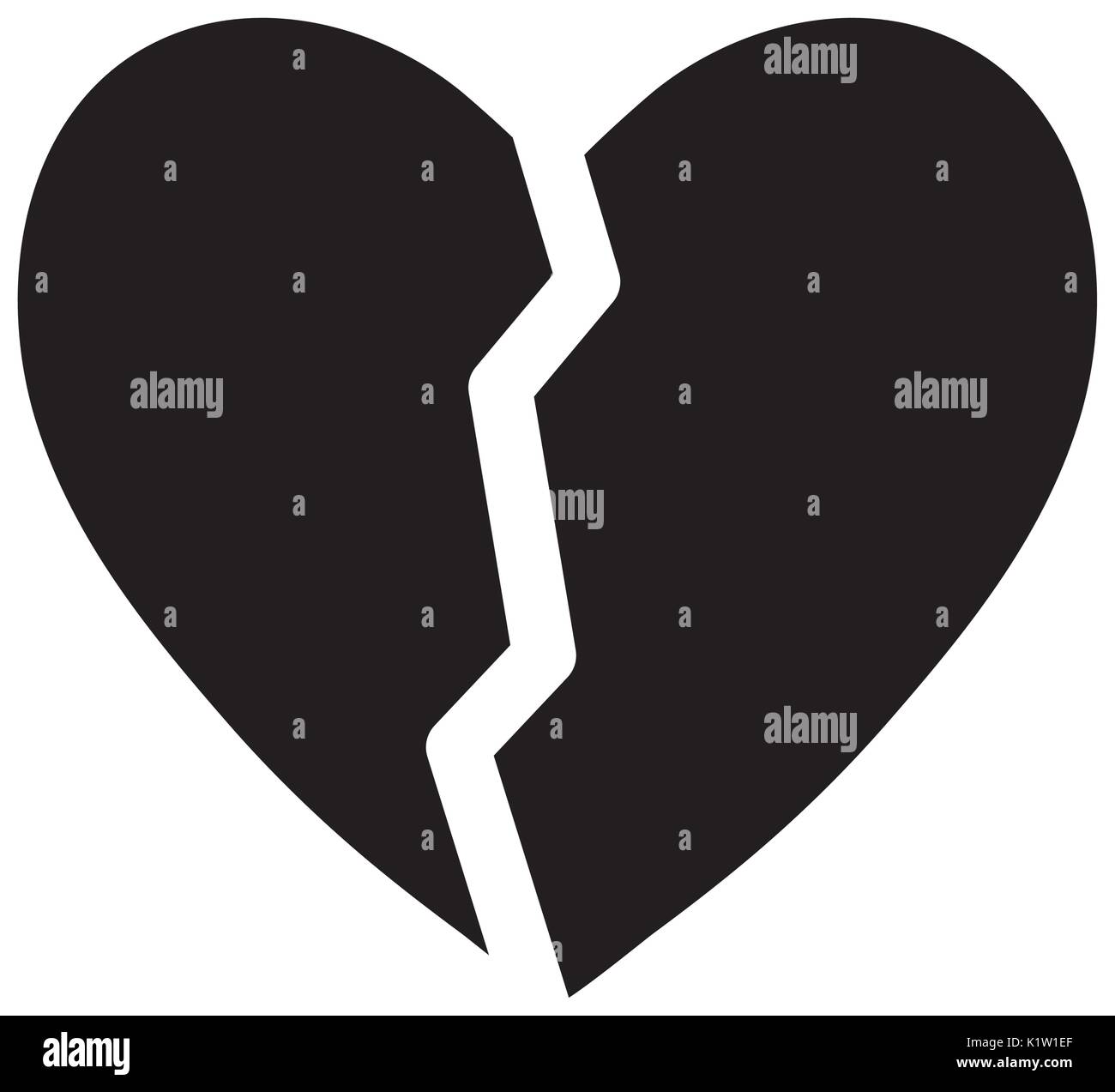 Cœur brisé icône sur fond blanc vector illustration Image Vectorielle ...