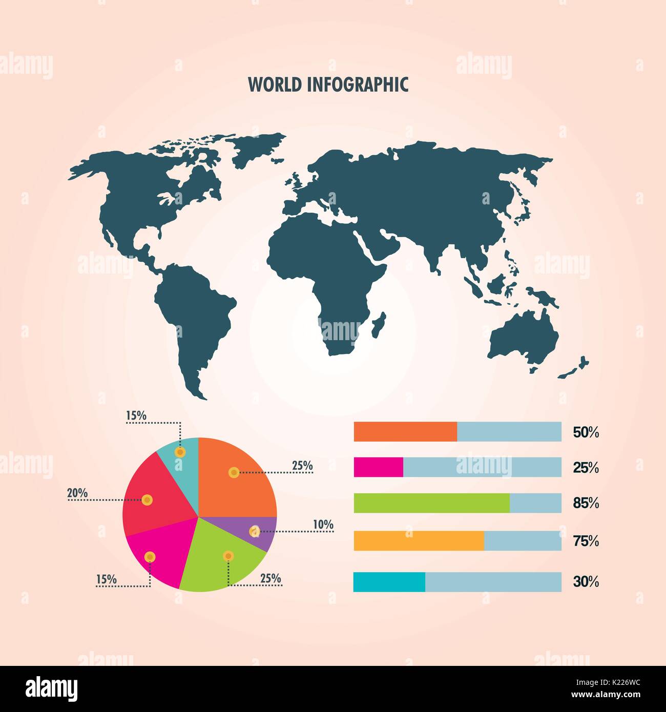 Carte du monde infographie graphique graphique Image Vectorielle Stock ...