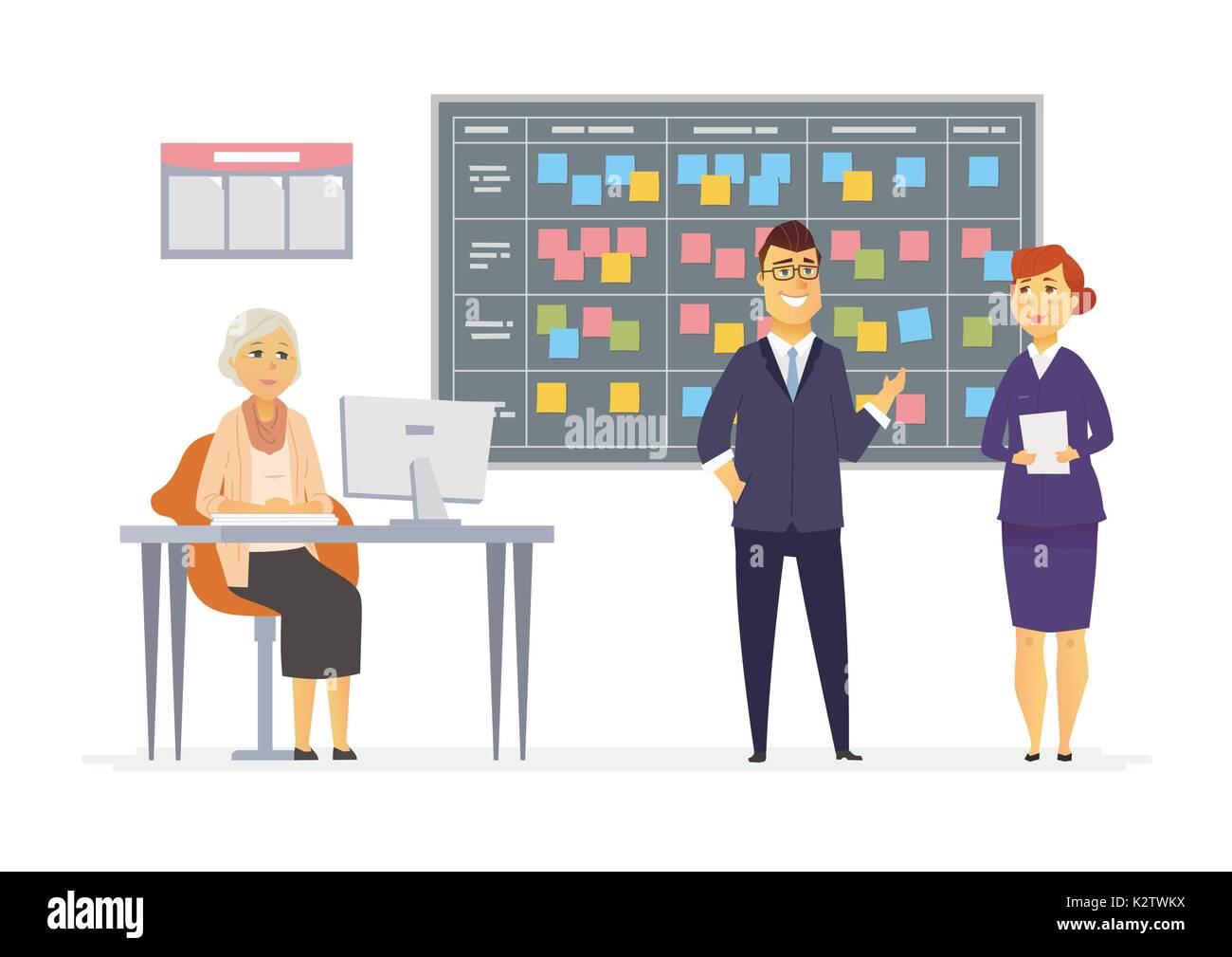 Système de planification Kanban bureau moderne - vector illustration ...