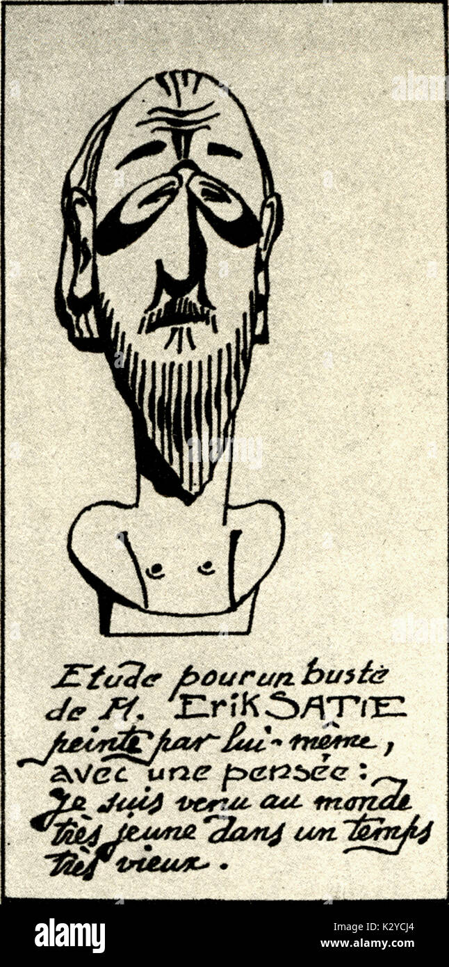 - Eric Satie, caricature de lui-même dit : "Etude pour un buste de M ...