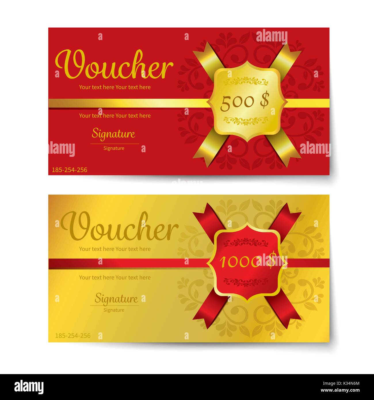 Gift voucher template Banque d'images vectorielles - Alamy