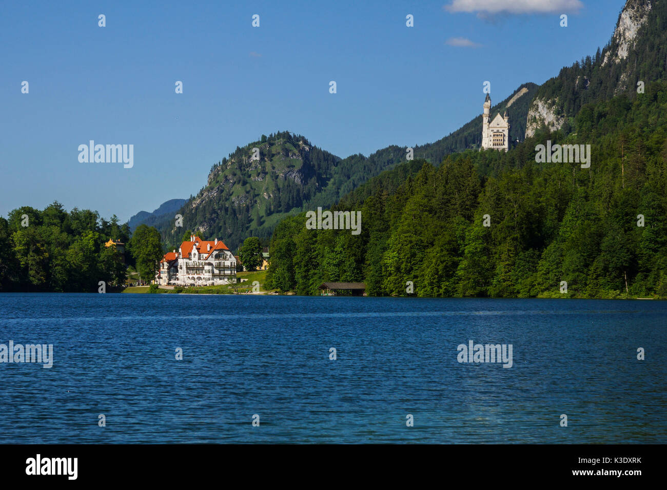 Neuschwanstein castle and lake alpsee Banque de photographies et d ...