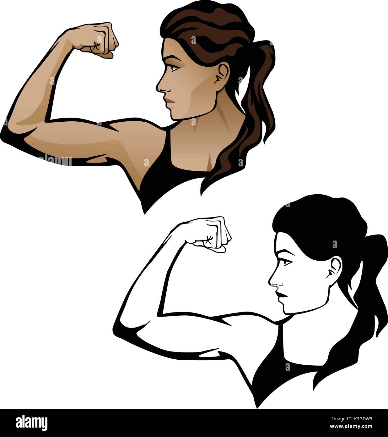 Muscular woman Banque d'images vectorielles - Alamy
