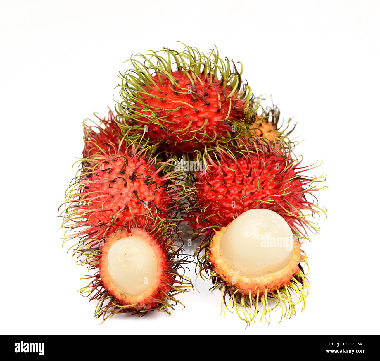 Fruit de ramboutan sur blanc Banque de photographies et d’images à ...