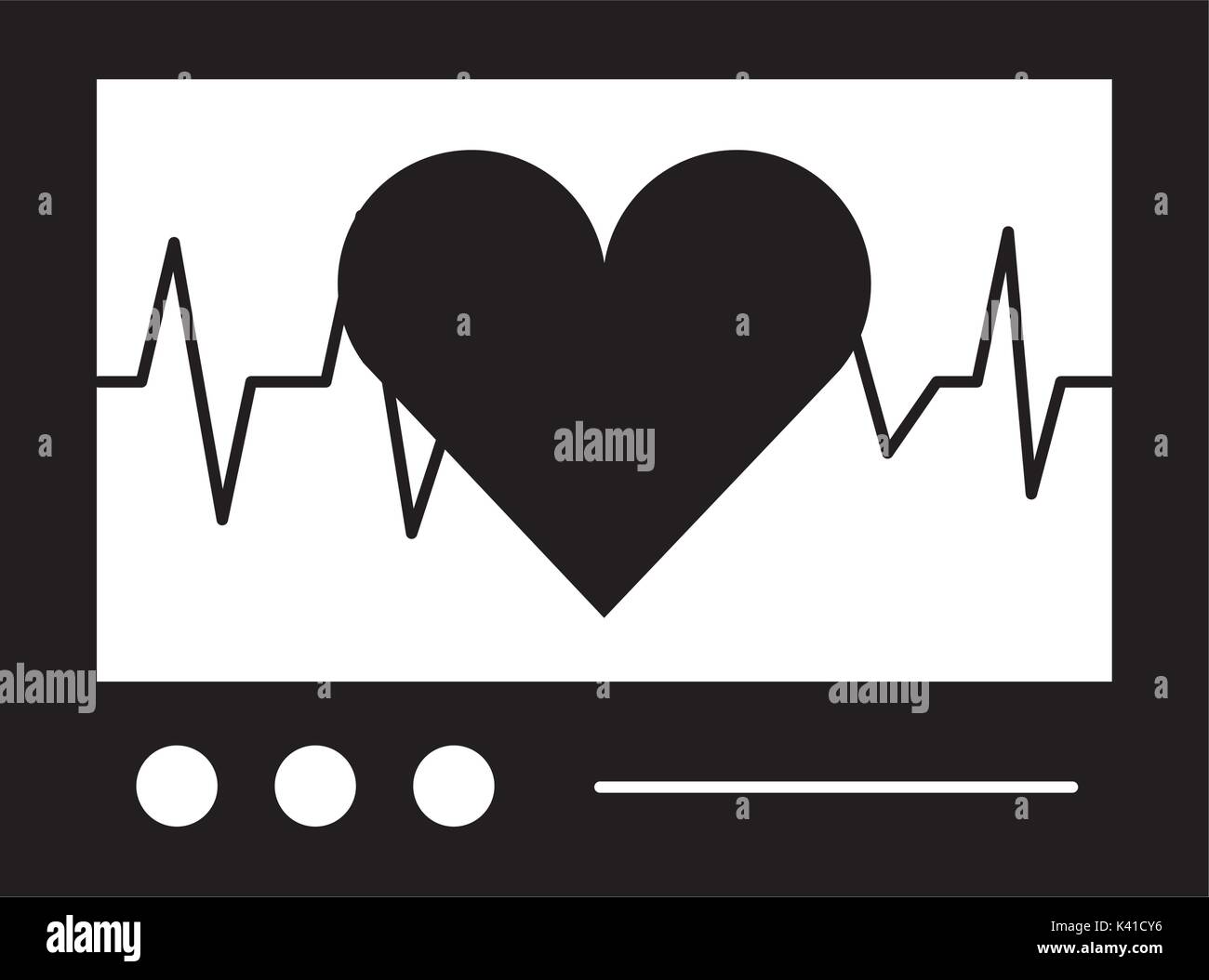 Heart monitoring device ecg machine Banque d'images vectorielles - Alamy