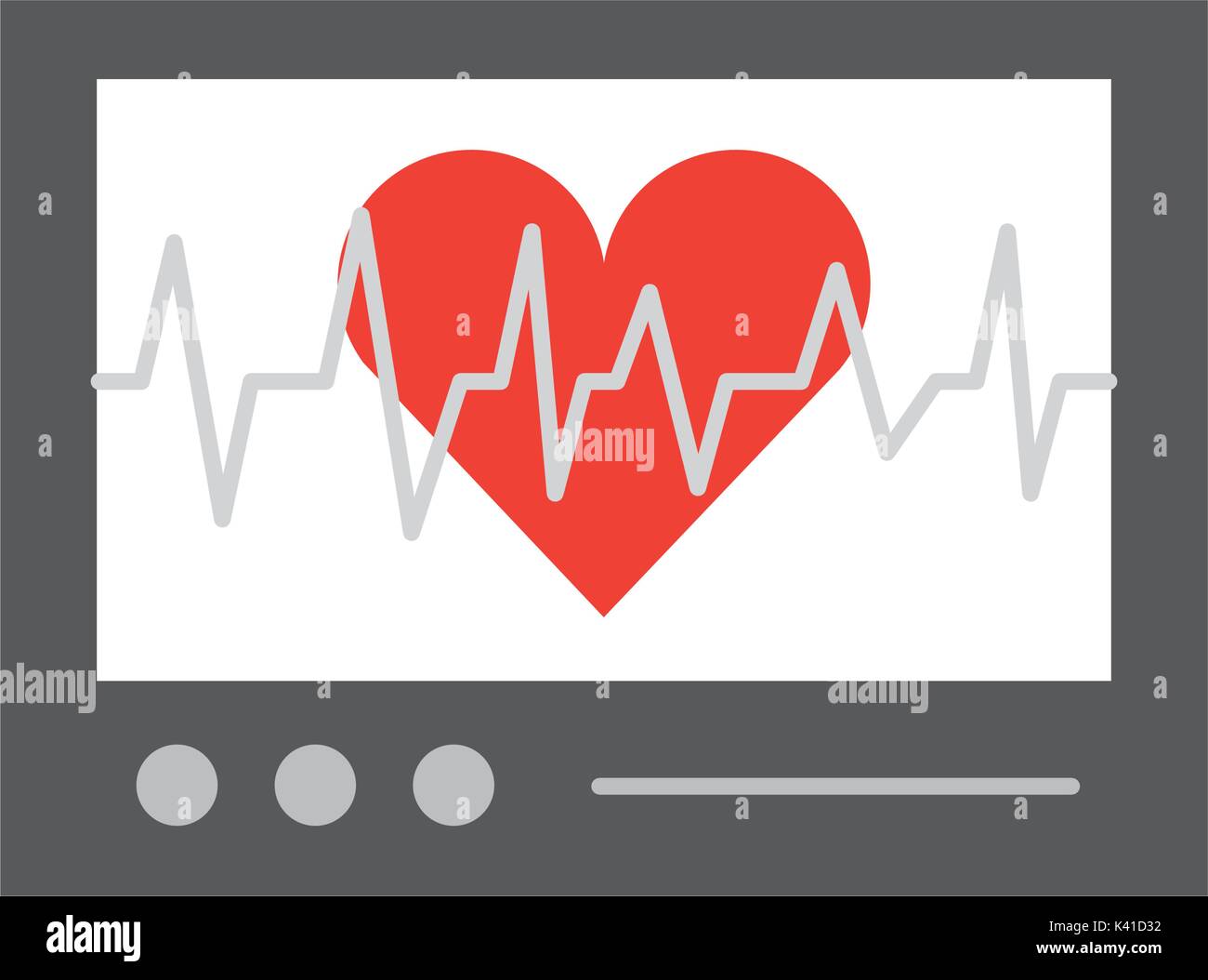 Heart monitoring device ecg machine Banque d'images vectorielles - Alamy