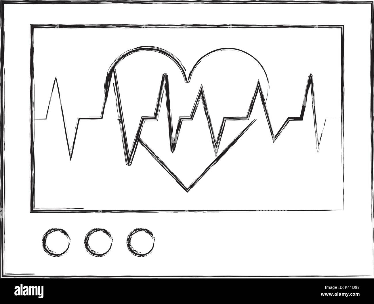 Heart monitoring device ecg machine Banque d'images vectorielles - Alamy