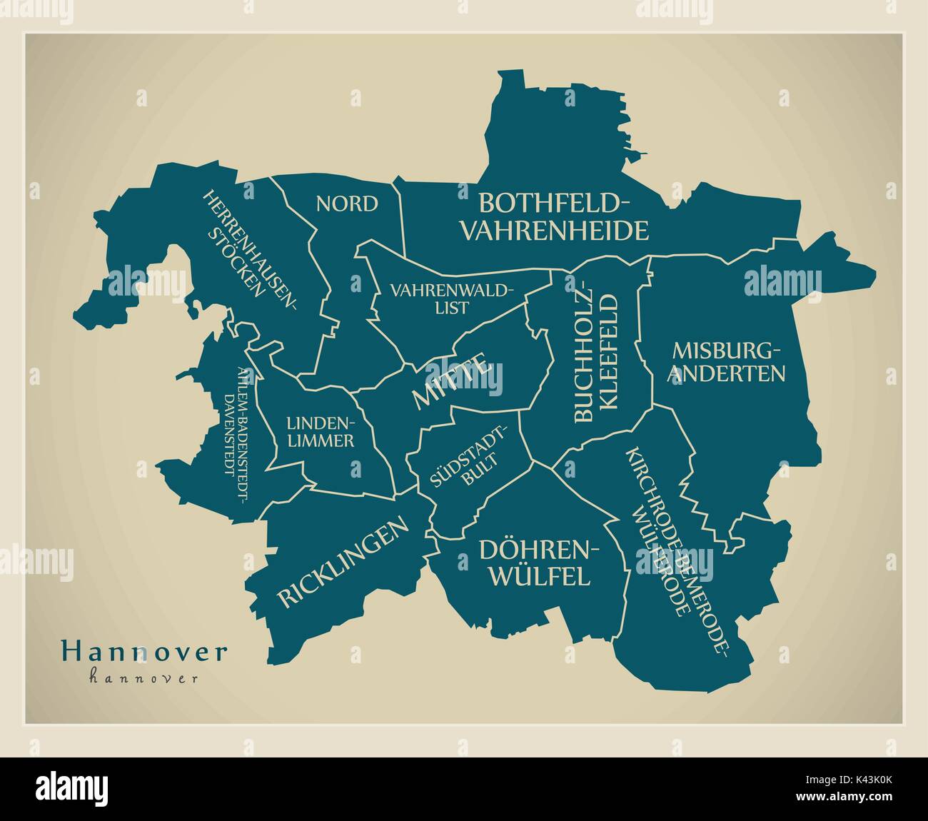 Hannover germany map Banque d'images vectorielles - Alamy