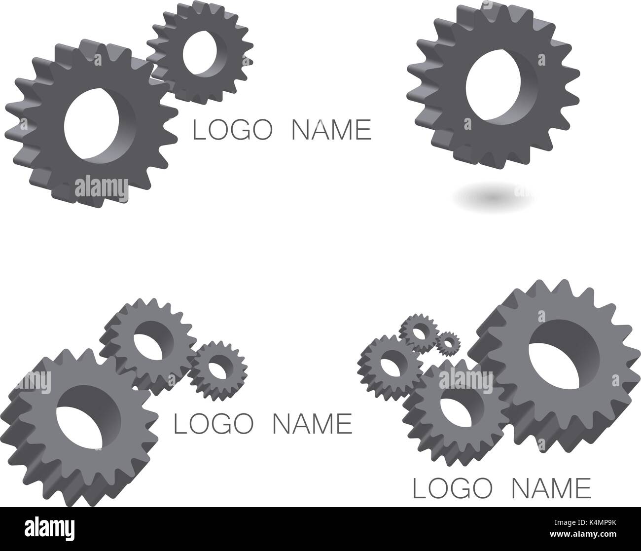 Jeu d'engrenage mécanique Logo en 3D, vector Image Vectorielle Stock ...