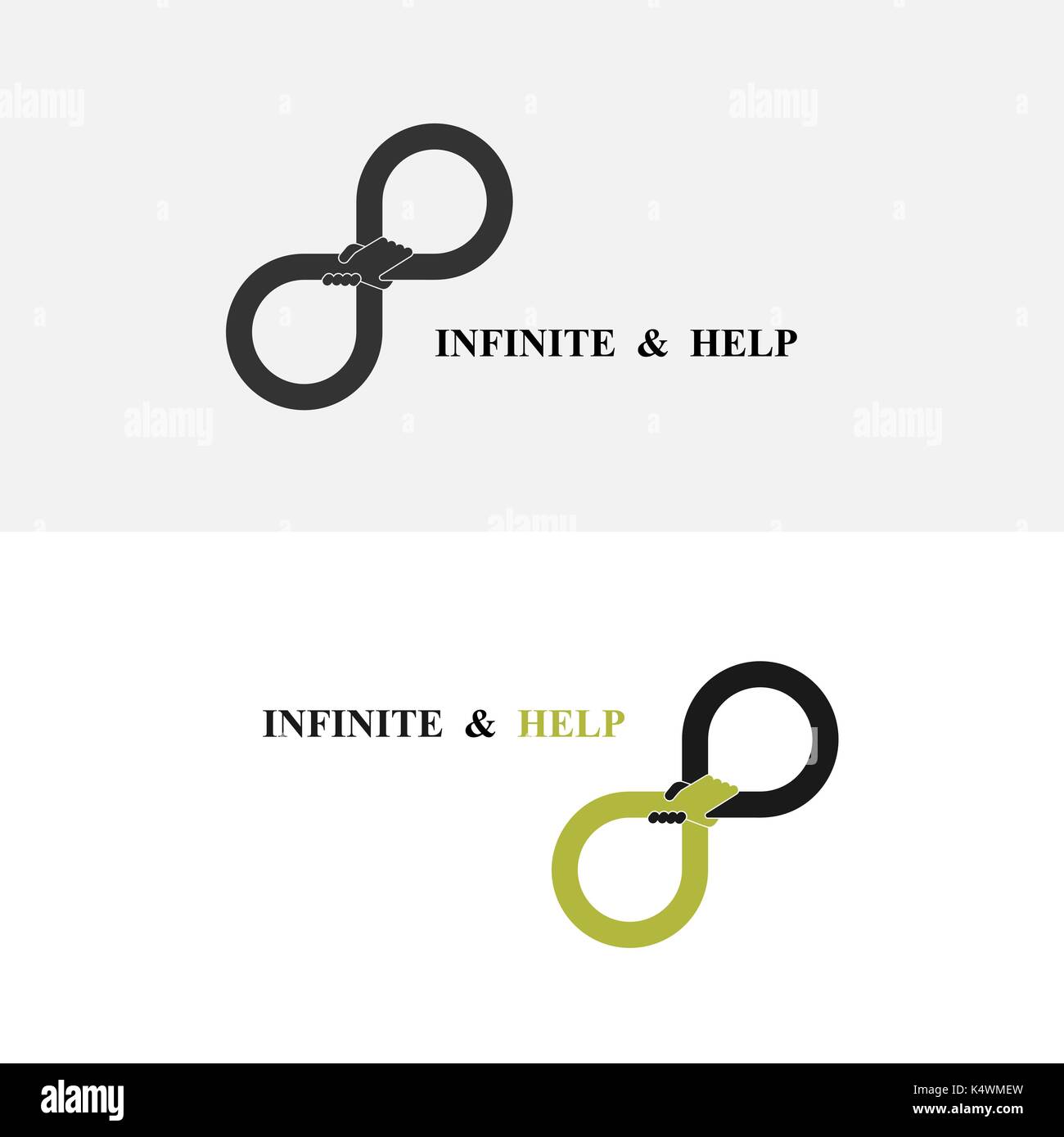 Signe de main et infini éléments du logo design.infini.signe la ...