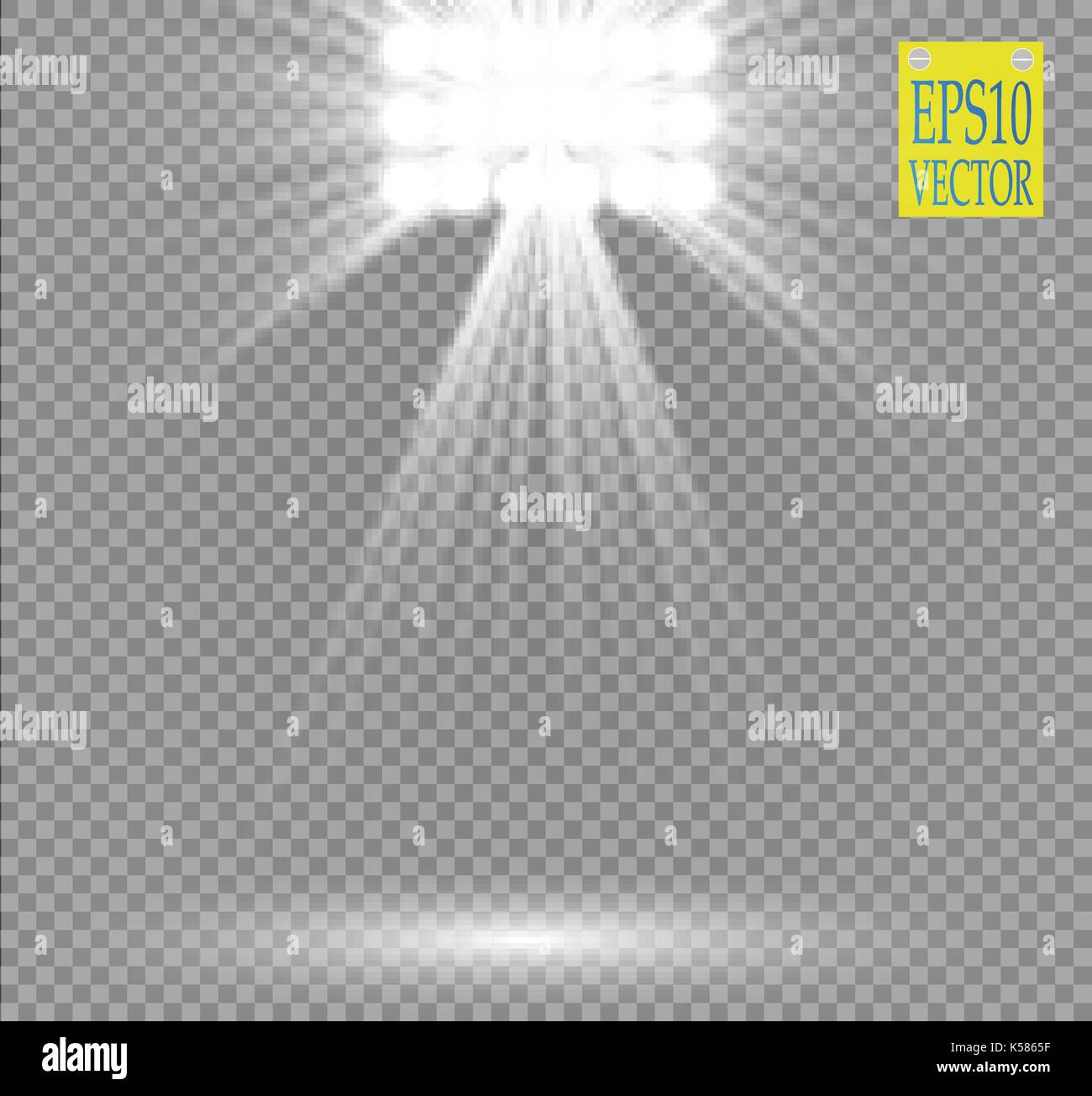 Effet de lumière spotlight blanc sur fond transparent. concert scène ... Effet de lumière spotlight blanc sur fond transparent. concert scène ...