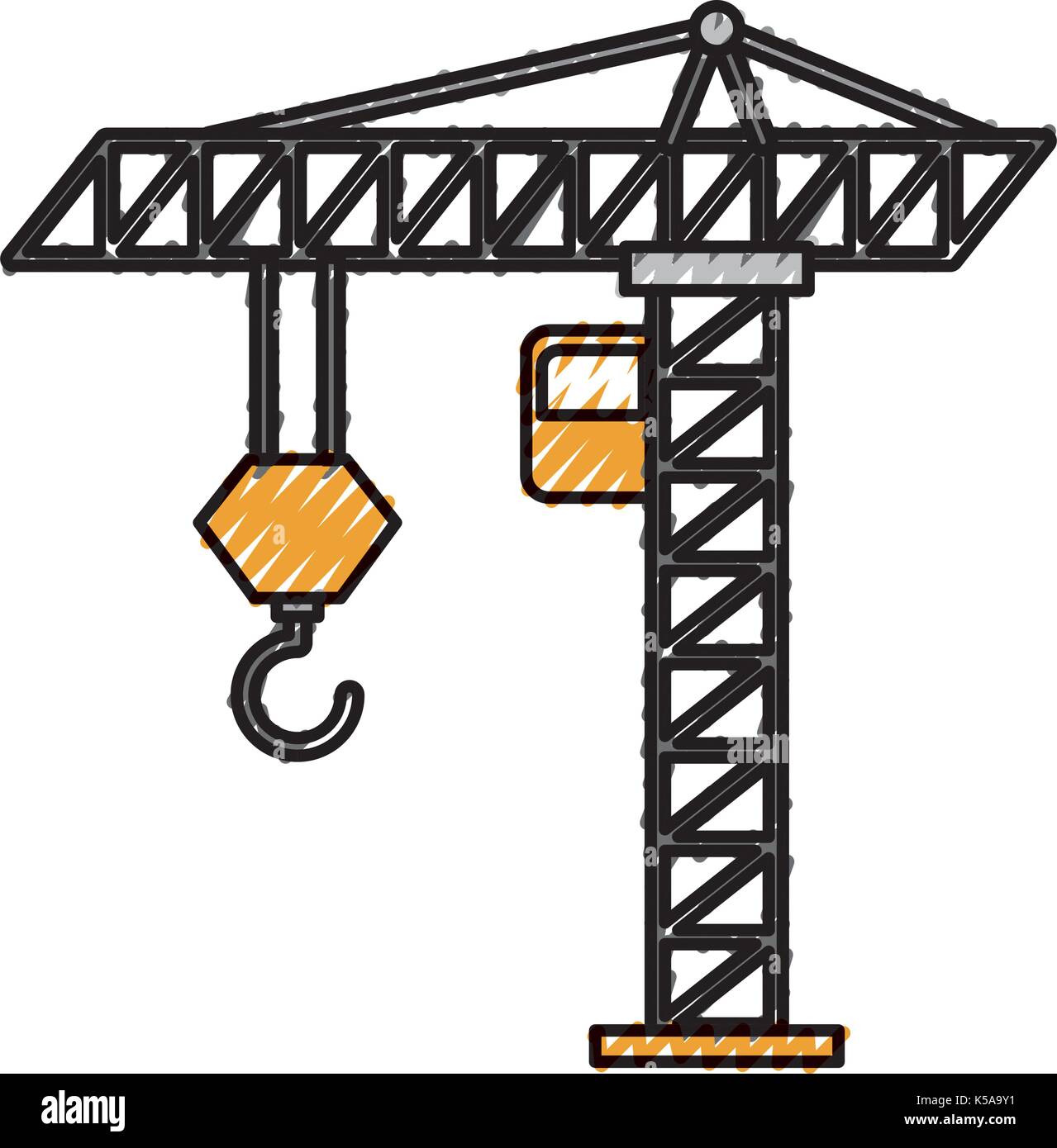 Grue De Construction Dessin Banque d'images vectorielles - Alamy