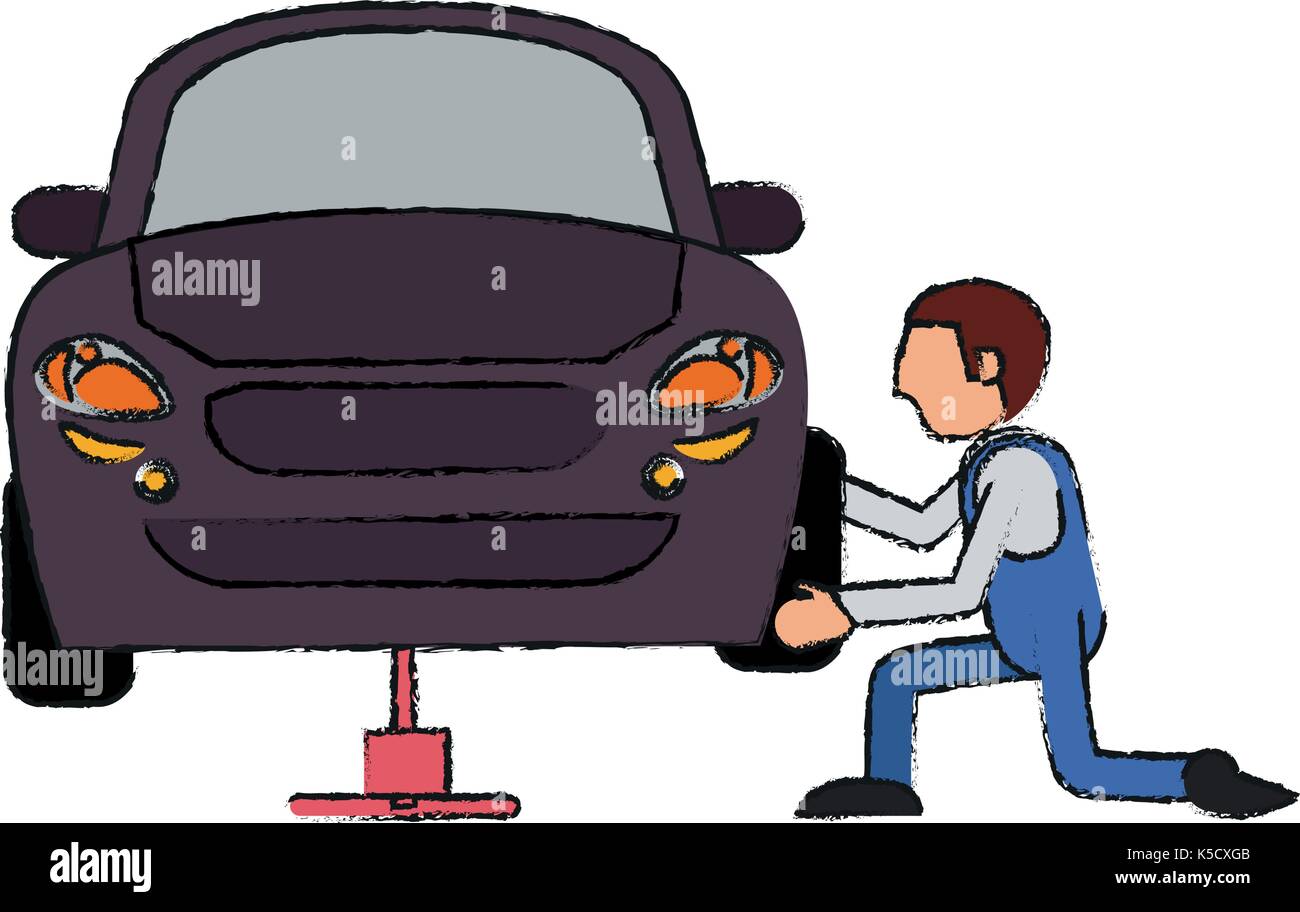 Car mechanic equipment sketch Banque d'images vectorielles - Alamy