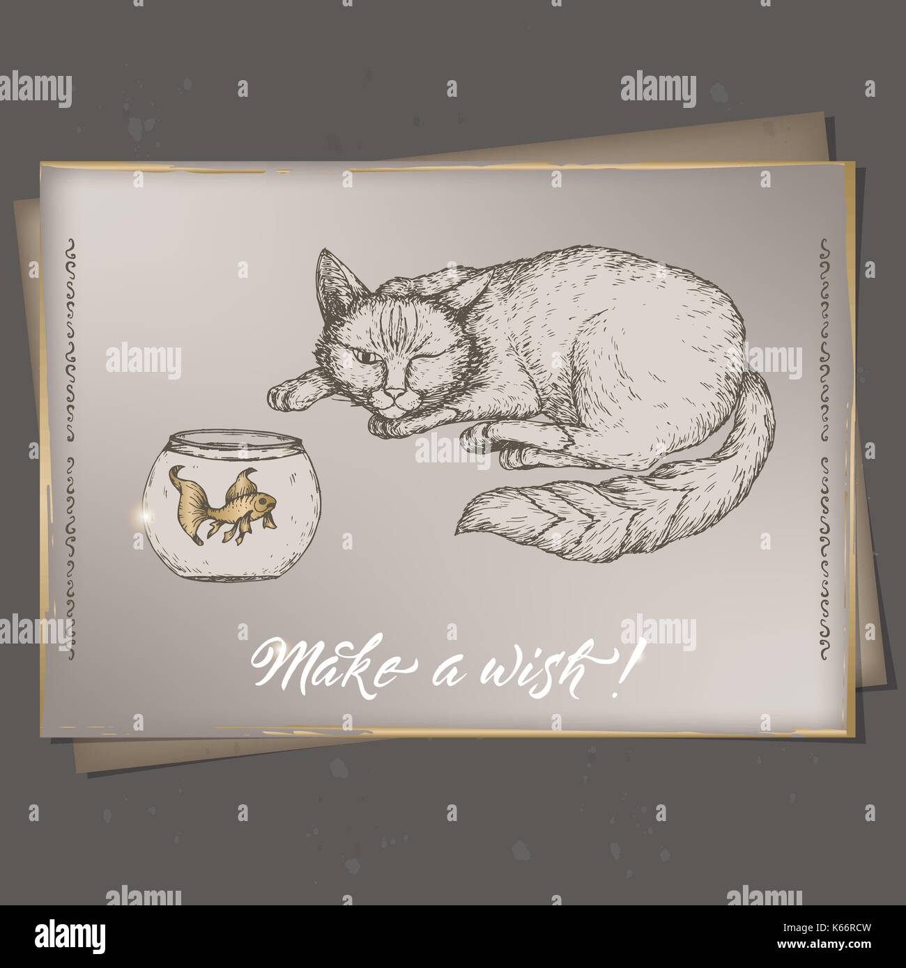 Format A4 romantique vintage modèle carte d'anniversaire avec la ...
