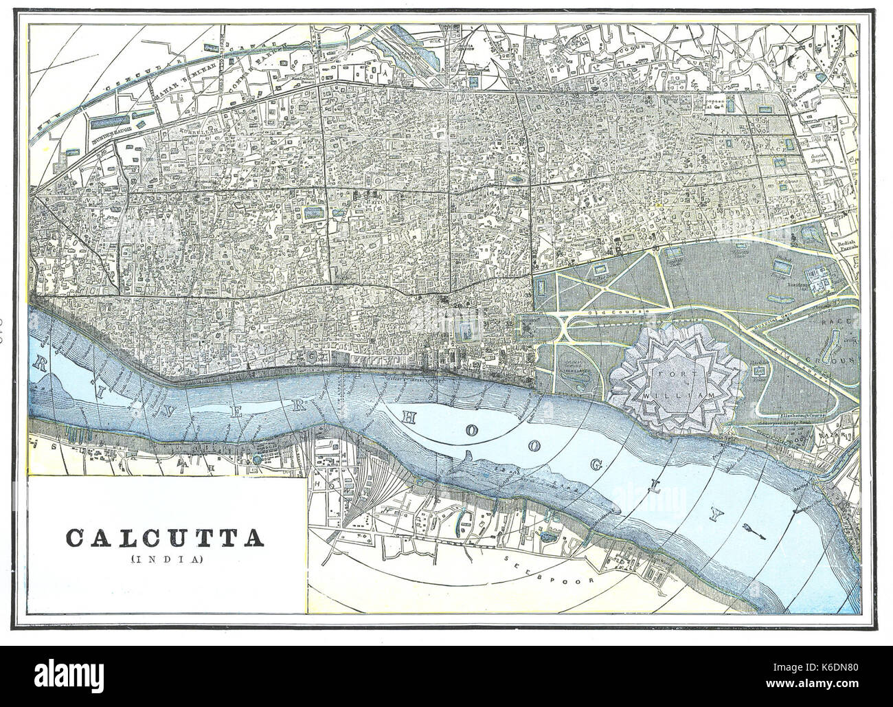 Old map of calcutta Banque de photographies et d’images à haute ...