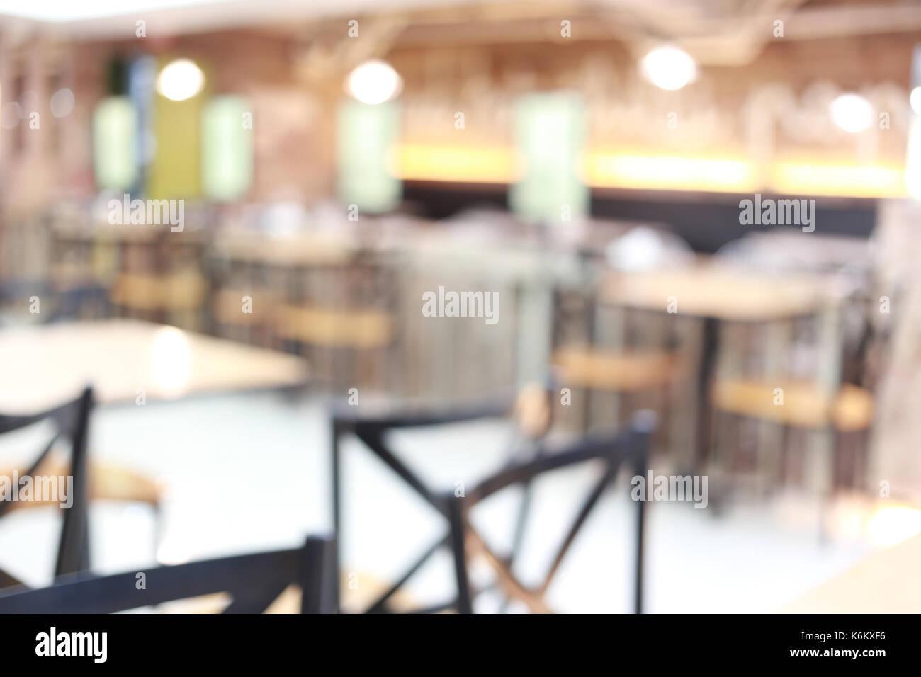 Arrière-plan flou abstrait de restaurants cafe design pour toile de ...