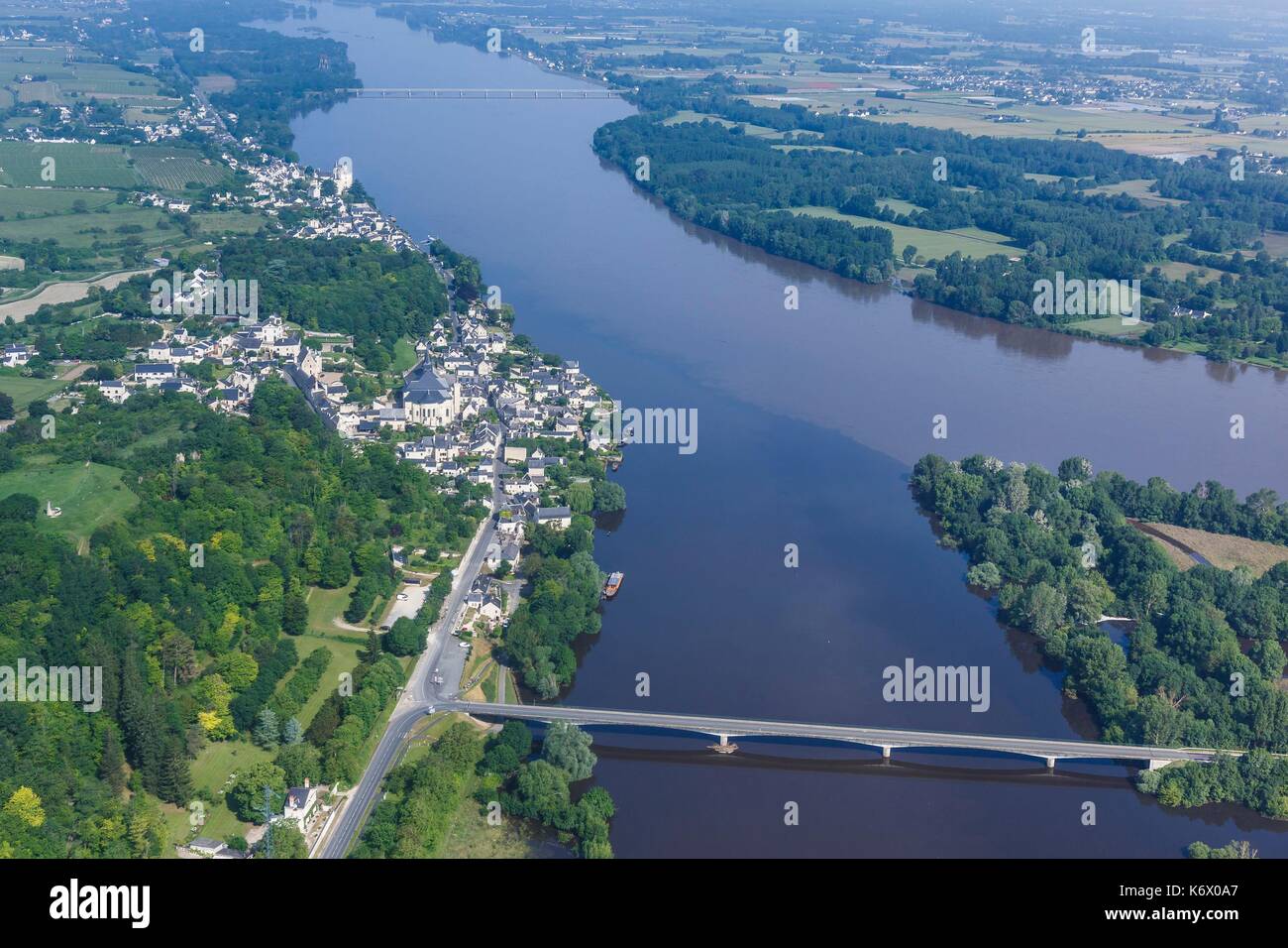 France, Indre et Loire, Candes Saint Martin, Vienne et Loire confluence ...