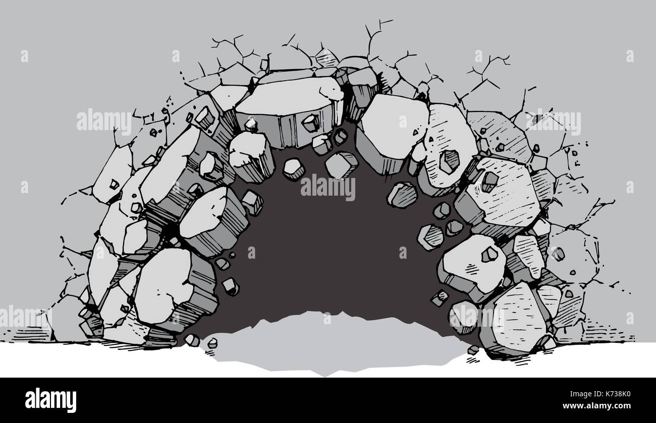 Vector cartoon clip art illustration d'un trou au niveau du sol dans un ...