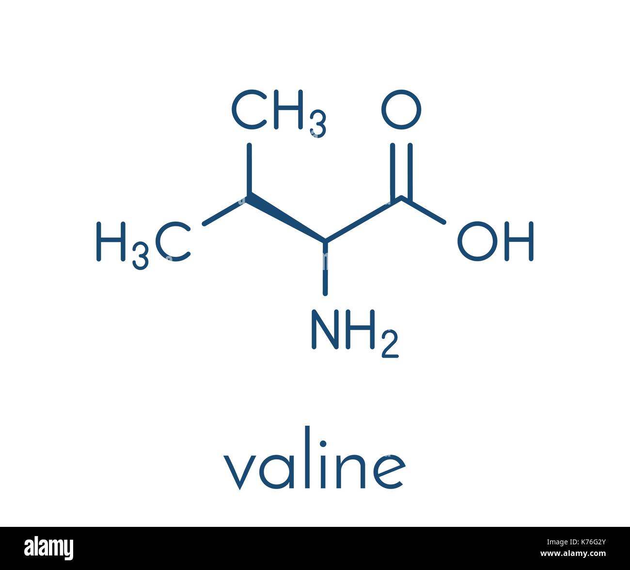 Formule chimique de la valine Banque d'images détourées - Alamy