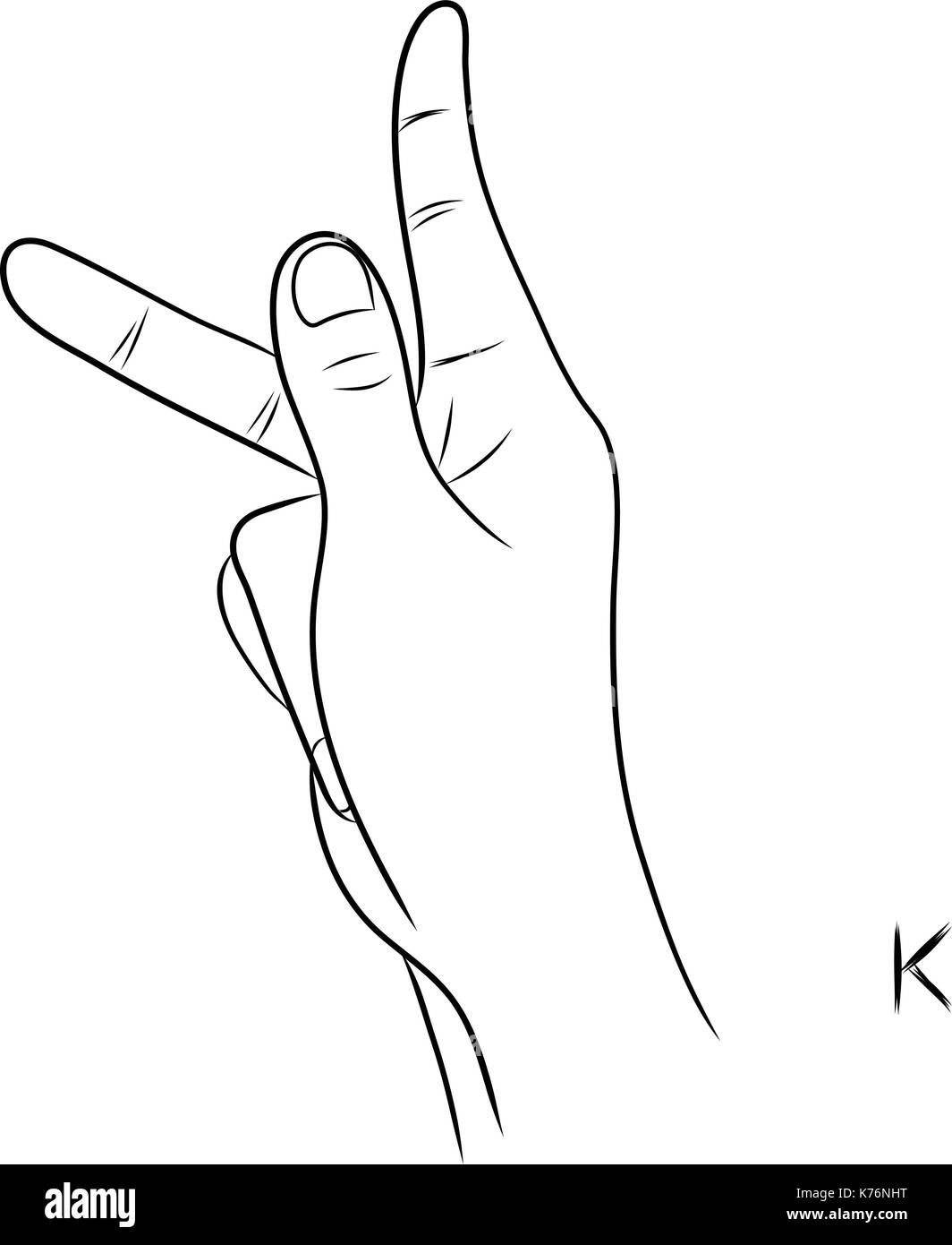 L'alphabet sourd muet de la langue des signes Banque d'images noir et ...