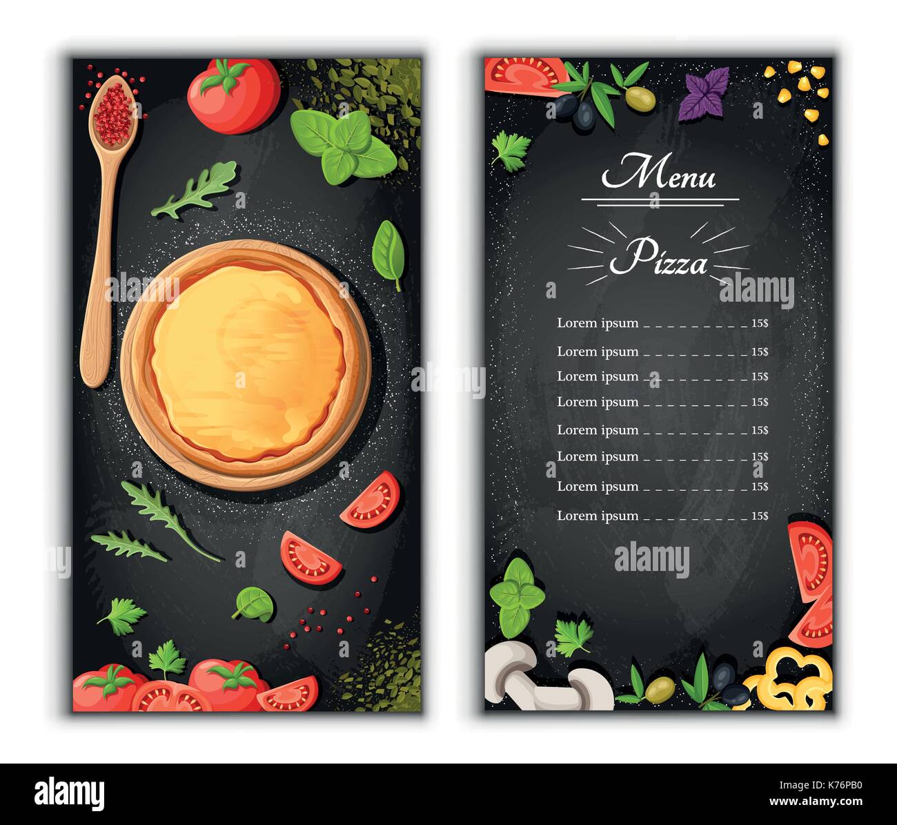 Tableau de menu de restaurant italien Banque d'images détourées - Alamy