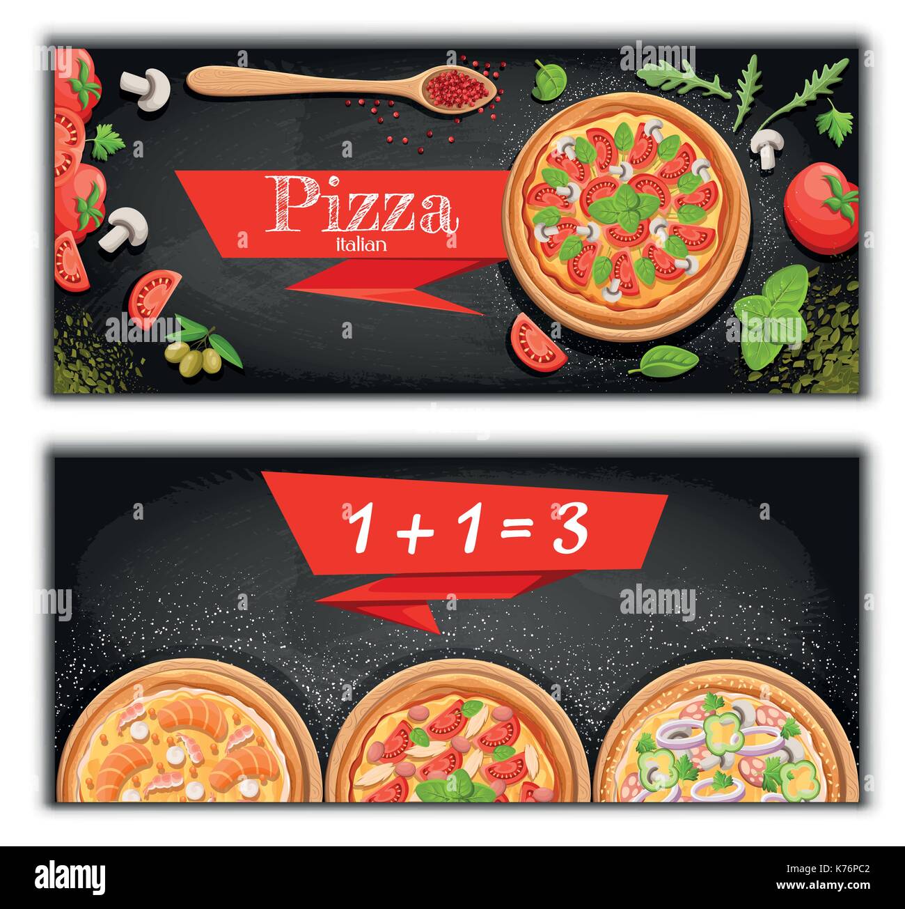 Tableau de menu de restaurant italien Banque d'images vectorielles - Alamy