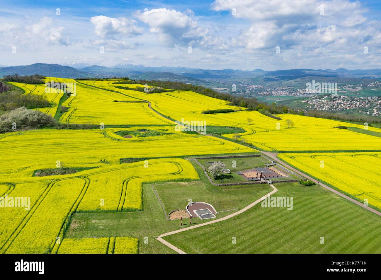 France, Puy de Dome, Corent, oppidum gaulois (vue aérienne Photo Stock ...
